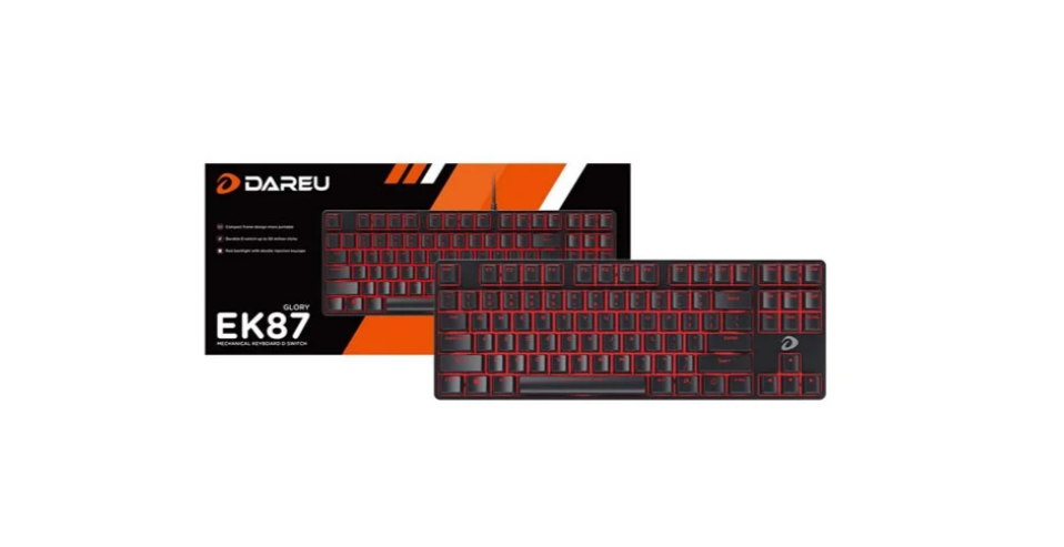 Bàn phím cơ Gaming DAREU EK87 – Black (MULTI-LED, Blue/ Brown/ Red D ...